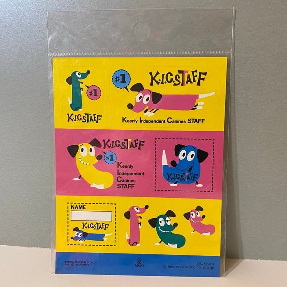 Sanrio | Other | Vintage Sanrio 994 Kicstaff Dog Stickers | Poshmark